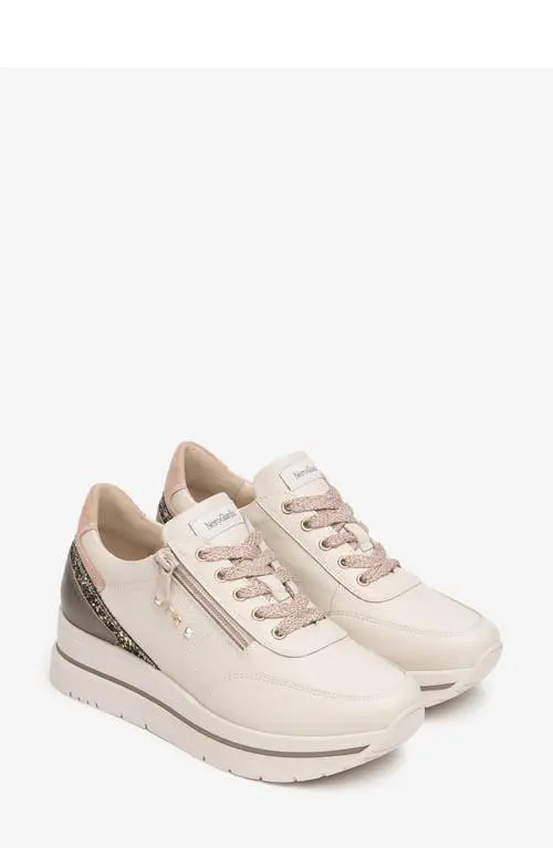 NEROGIARDINI Platform Mixed Media Lace-up And Zip-up Sneakers