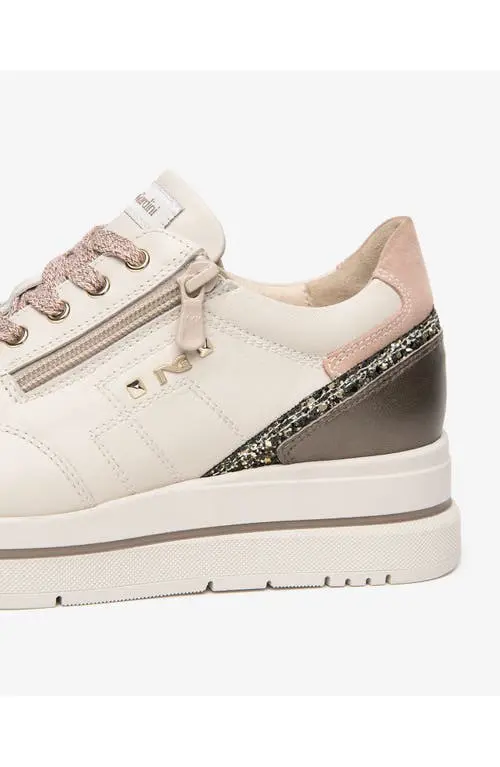 NEROGIARDINI Platform Mixed Media Lace-up And Zip-up Sneakers