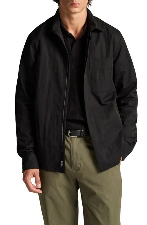 Vince Cotton Blend Zip Shirt Jacket