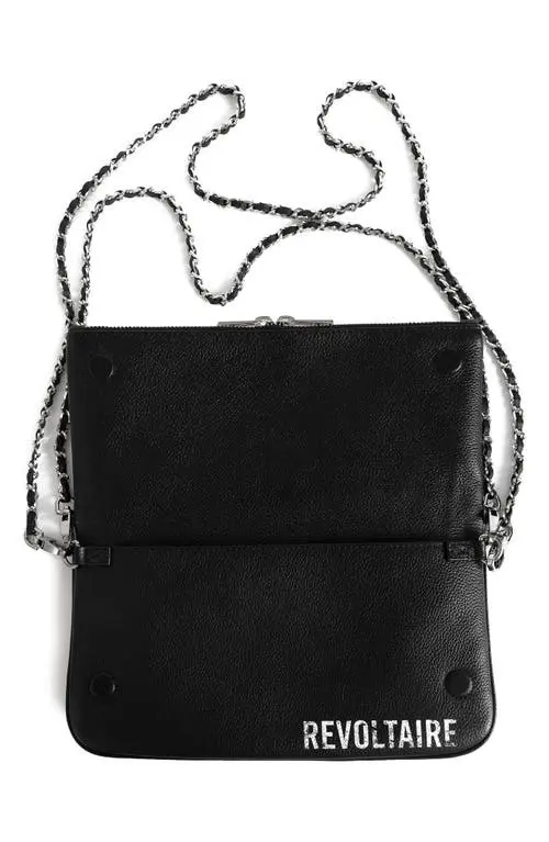 Zadig&Voltaire Rock Arty Tag Leather Clutch - Black