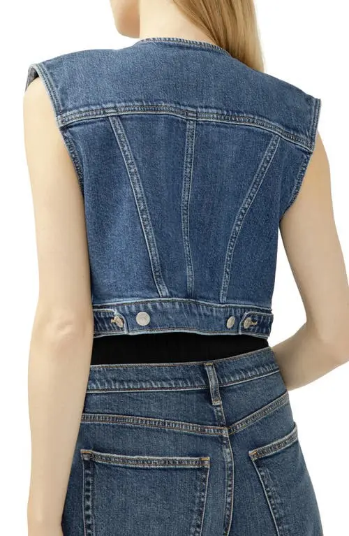 SILVER JEANS CO. Crop Denim Trucker Vest
