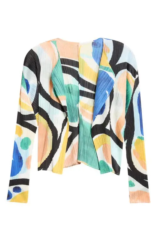 Issey Miyake Printed Open Front Cardigan
