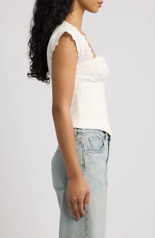 House Of Cb Fiorella Embroidered Lace Trim Crop Top