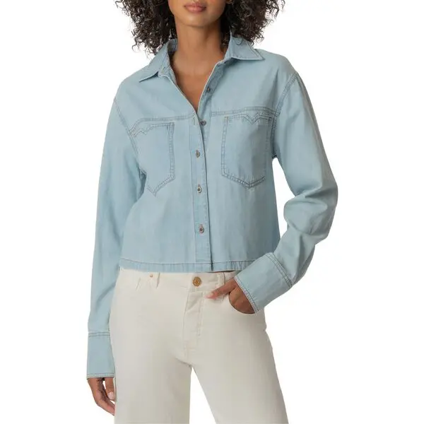 Kut From The Kloth Aubrey Cropped Long Sleeve Button Down Shirt - Advantage
