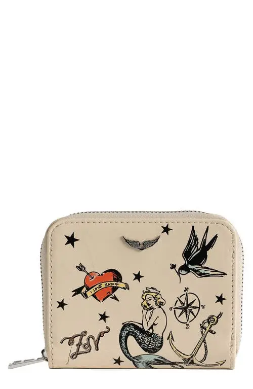 Zadig&Voltaire Mini Zv Tattoo Leather Zip Around Wallet - Flash