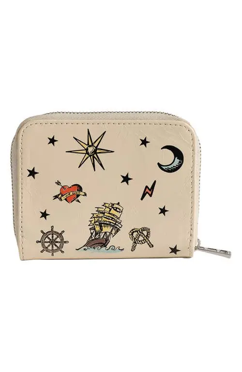 Zadig&Voltaire Mini Zv Tattoo Leather Zip Around Wallet