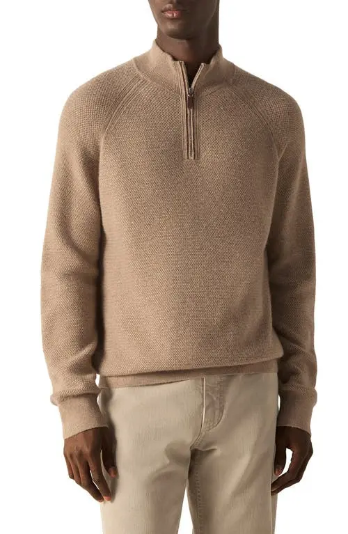 Zegna Oasi Cashmere Jacquard Quarter Zip Sweater