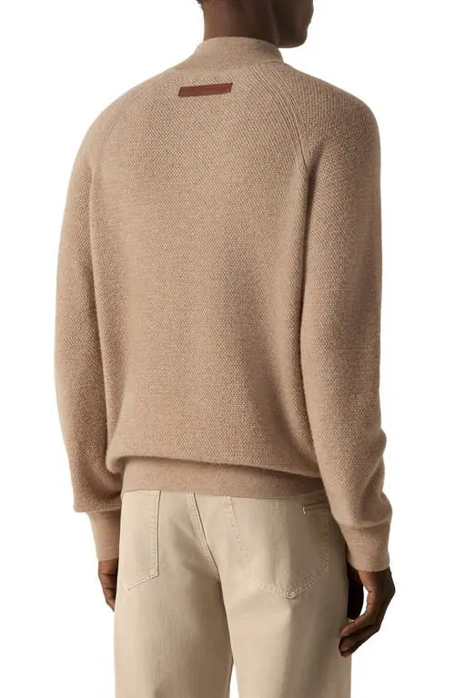 Zegna Oasi Cashmere Jacquard Quarter Zip Sweater