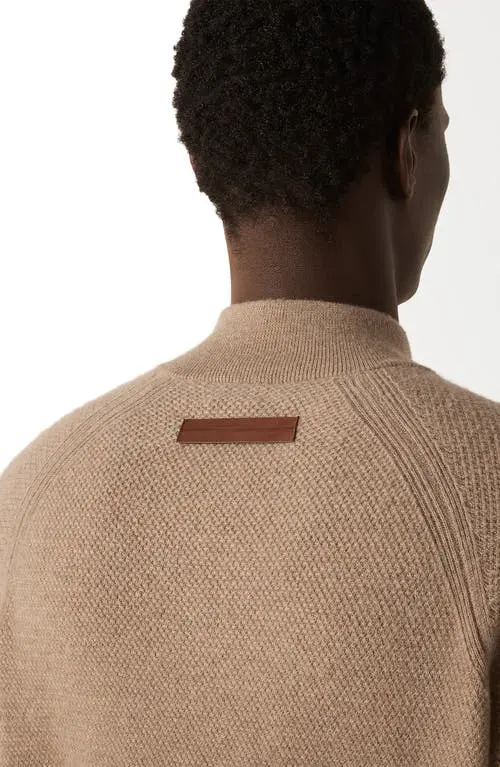 Zegna Oasi Cashmere Jacquard Quarter Zip Sweater