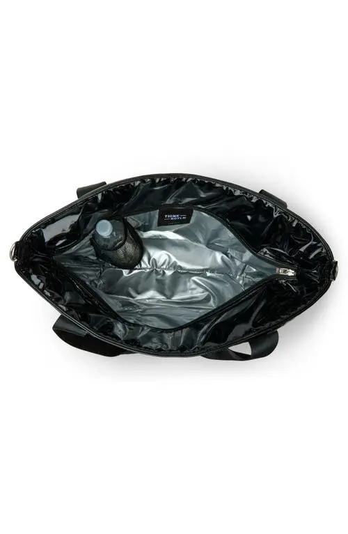 THINK ROYLN Jetset Wingman Quilted Tote Bag - Black Patent