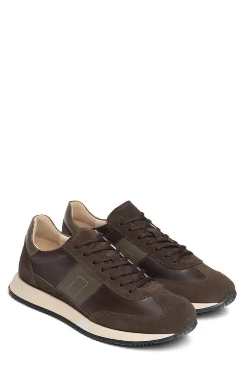 NEROGIARDINI Leather Lace-up Sneakers - Chocolate