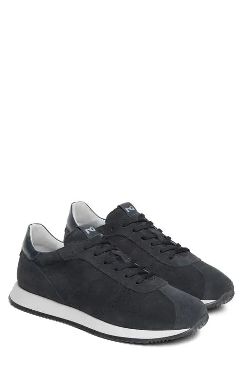 NEROGIARDINI Retro Leather Lace Up Sneaker - Navy