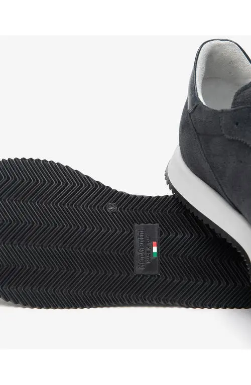 NEROGIARDINI Retro Leather Lace Up Sneaker - Navy