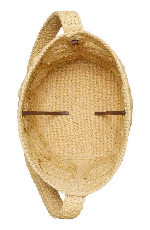 Tory Burch Lock T Monogram Crochet Slim Straw Shoulder Bag