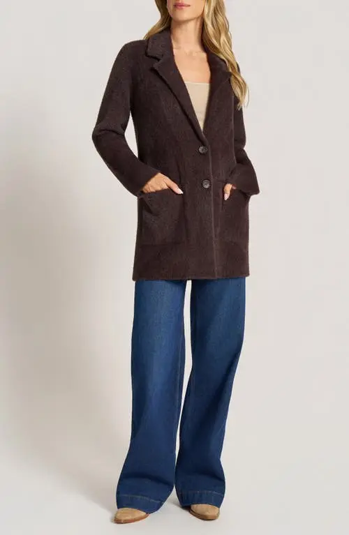 Matty M. Vesper Two-button Coatigan With Notched Lapel - Espresso