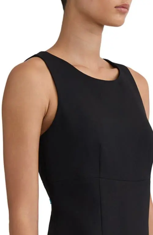 KASPER Pleated Sleeveless Sheath Dress - Black