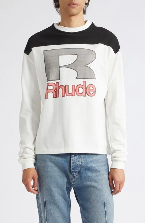 Rhude Racing Panel Long Sleeve Graphic T-shirt