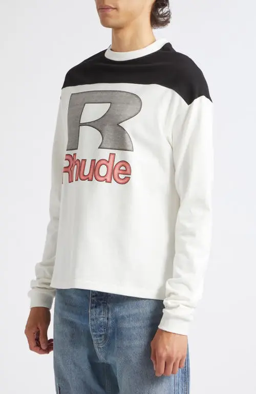 Rhude Racing Panel Long Sleeve Graphic T-shirt