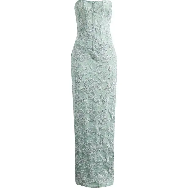 House Of Cb Anisa Hand Beaded Strapless Maxi Dress - Jade