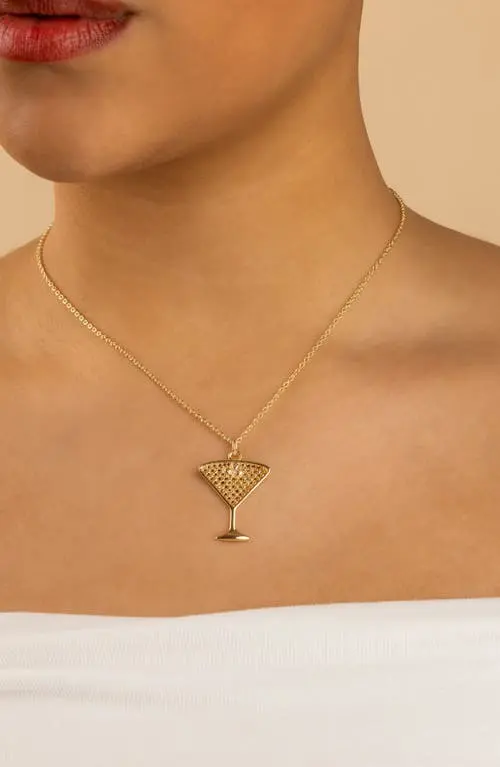 Sterling Forever Espresso Martini Pendant Necklace - Gold