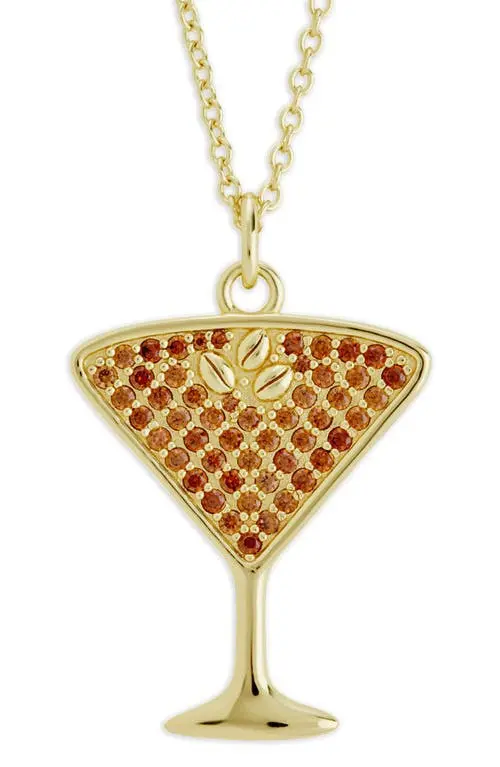 Sterling Forever Espresso Martini Pendant Necklace - Gold