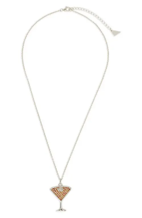Sterling Forever Espresso Martini Pendant Necklace - Silver