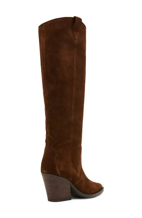 Blondo Opal Waterproof Leather Knee High Boot - Chocolate Suede