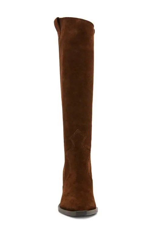 Blondo Opal Waterproof Leather Knee High Boot - Chocolate Suede