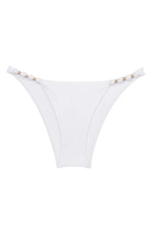 VIX PAULA HERMANNY Low Rise Bikini Bottoms With Hardware Accents - White
