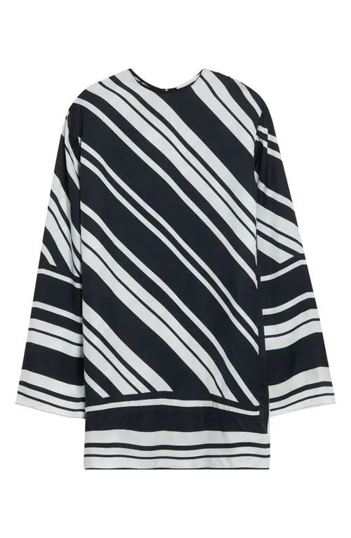 Brandon Maxwell The Leni Stripe Long Sleeve Tunic Dress
