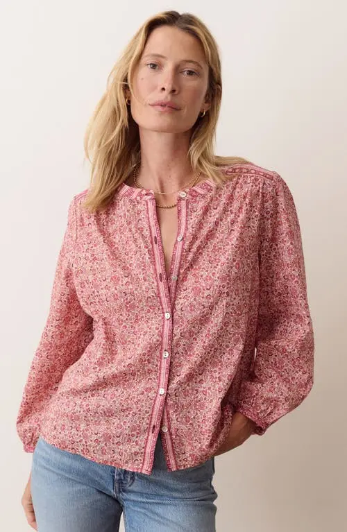 Marine Layer Vivian Floral Button-through Blouse