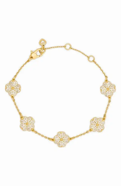 Kate Spade New York Pavé Scattered Clover Bracelet - Clear/gold