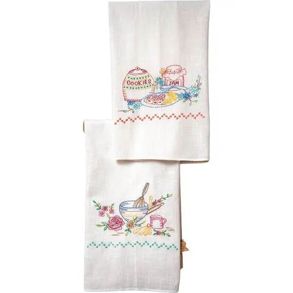 MODERN PRAIRIE Baking & Cookies Embroidered Tea Towels