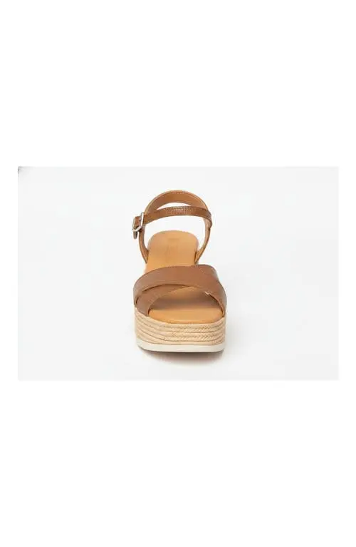MENINA STEP Rita Espadrille Wedge Sandal - Tan
