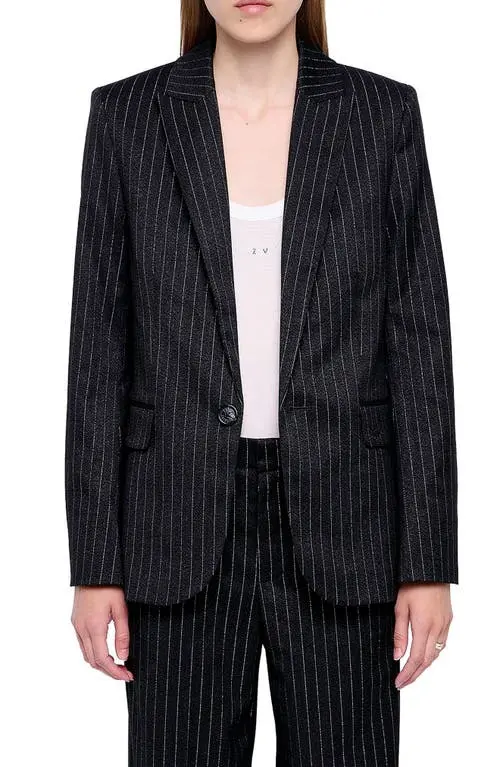 Zadig&Voltaire Valser Pinstriped Blazer - Anthracite