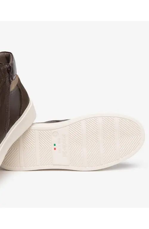 NEROGIARDINI High Top Retro Sneaker - Chocolate