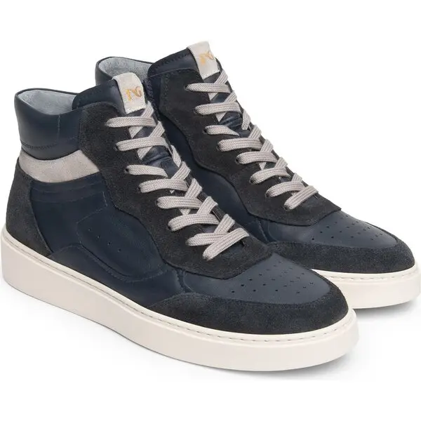 NEROGIARDINI High Top Retro Sneaker - Navy