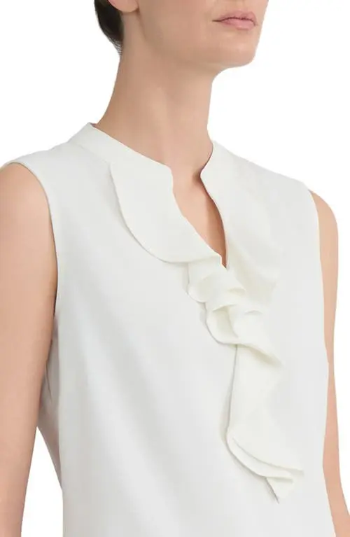 KASPER Sleeveless Ruffled Front Top