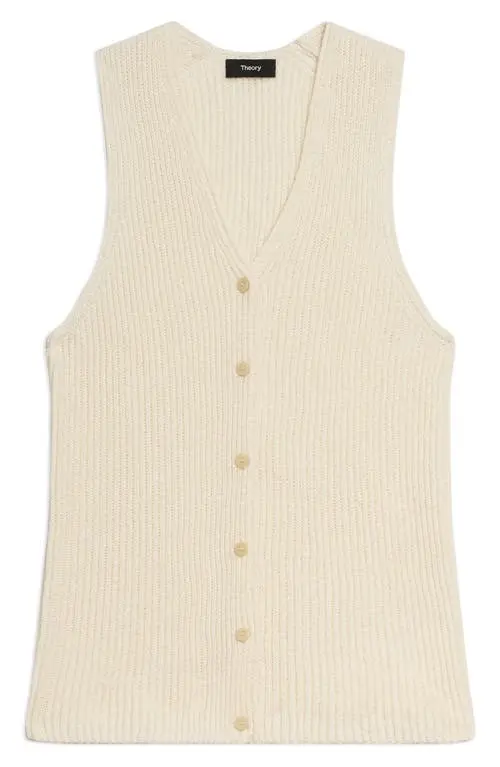Theory Cotton Sweater Vest - Ivory