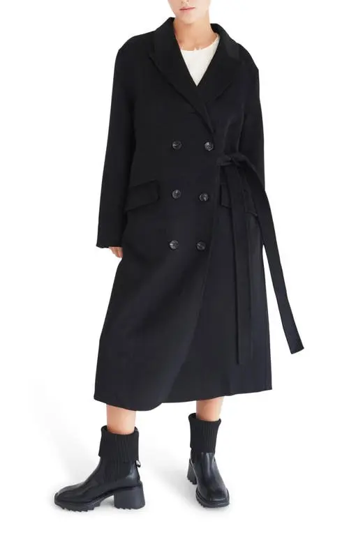 BELLE & BLOOM Right There Side Tie Wool Blend Coat