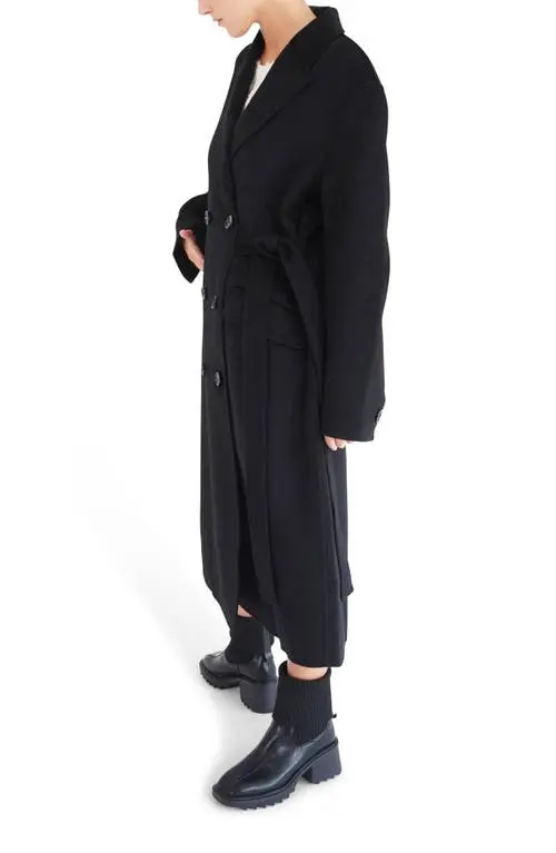 BELLE & BLOOM Right There Side Tie Wool Blend Coat