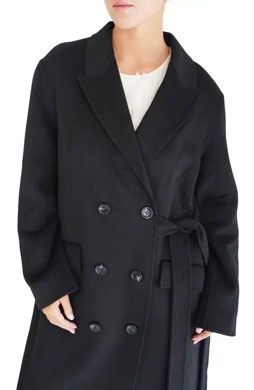 BELLE & BLOOM Right There Side Tie Wool Blend Coat