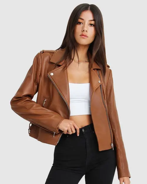 BELLE & BLOOM Just Friends Leather Moto Jacket