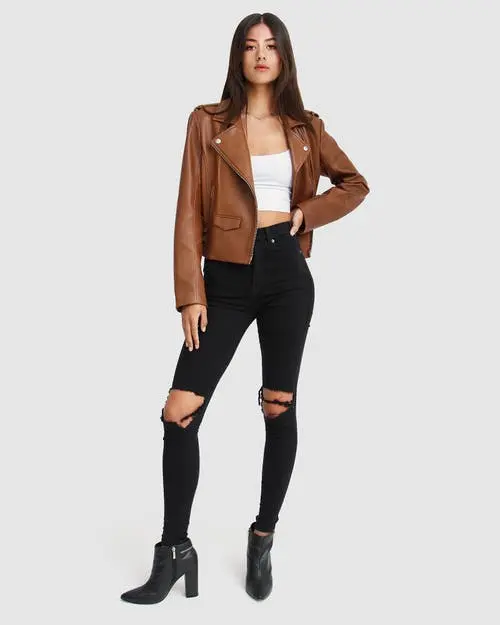 BELLE & BLOOM Just Friends Leather Moto Jacket