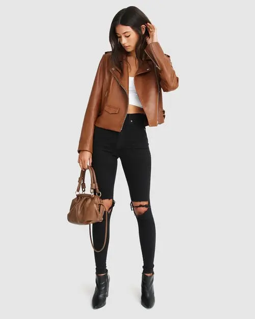 BELLE & BLOOM Just Friends Leather Moto Jacket