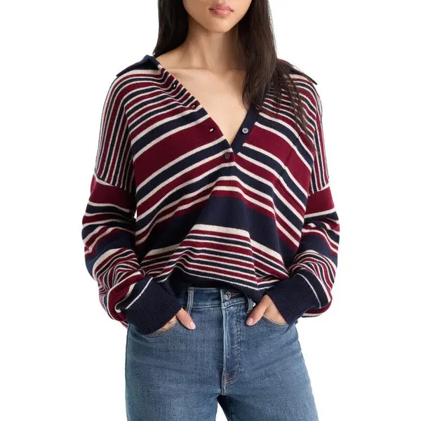 Good American The Oversized Rugby Sweater