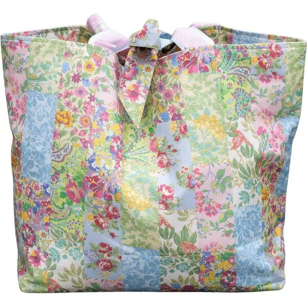 MODERN PRAIRIE Garden Collage Patchwork Market Tote Bag