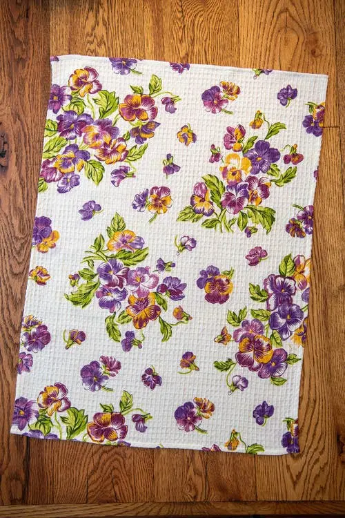 MODERN PRAIRIE Pansies Tea Towels
