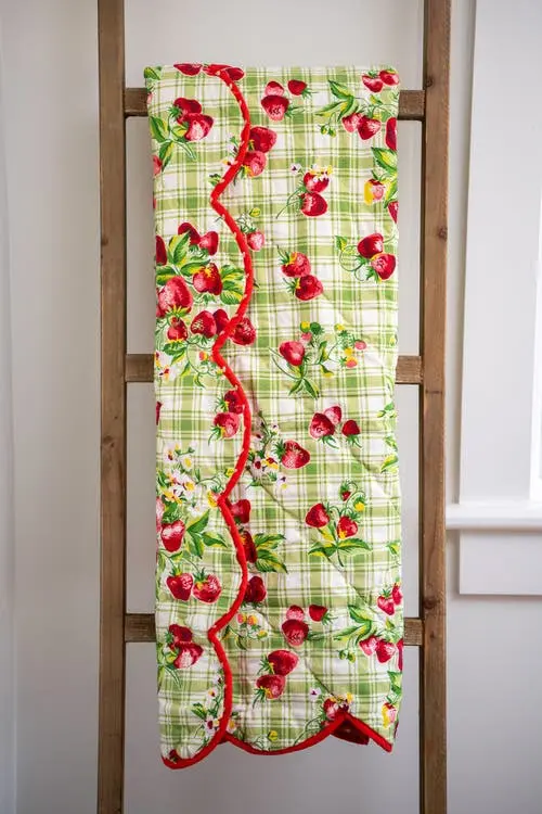 MODERN PRAIRIE Strawberry Gingham Throw