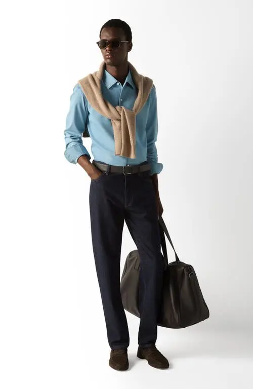 Zegna Denim Button-up Shirt - Light Blue